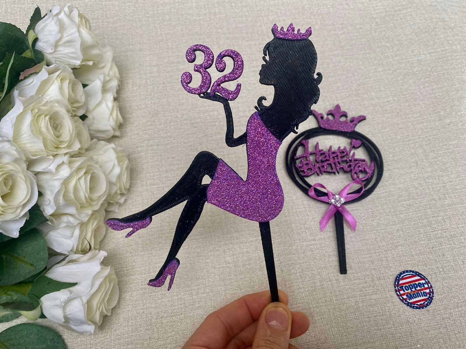 Topper de pastel de niña sentado personalizado con topper de | Etsy