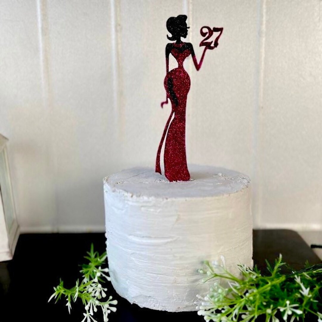 Personalized Cake Topper Girl in Dress Custom Topper for - Etsy