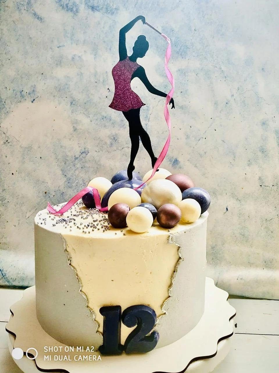 Cake Topper Girl Gymnast With a Ribbon Custom Colors Topper - Etsy