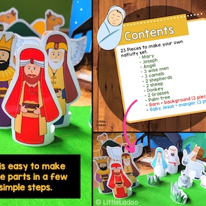 Nativity Scene Printable, DIY Nativity Set, Nativity for Kids ...