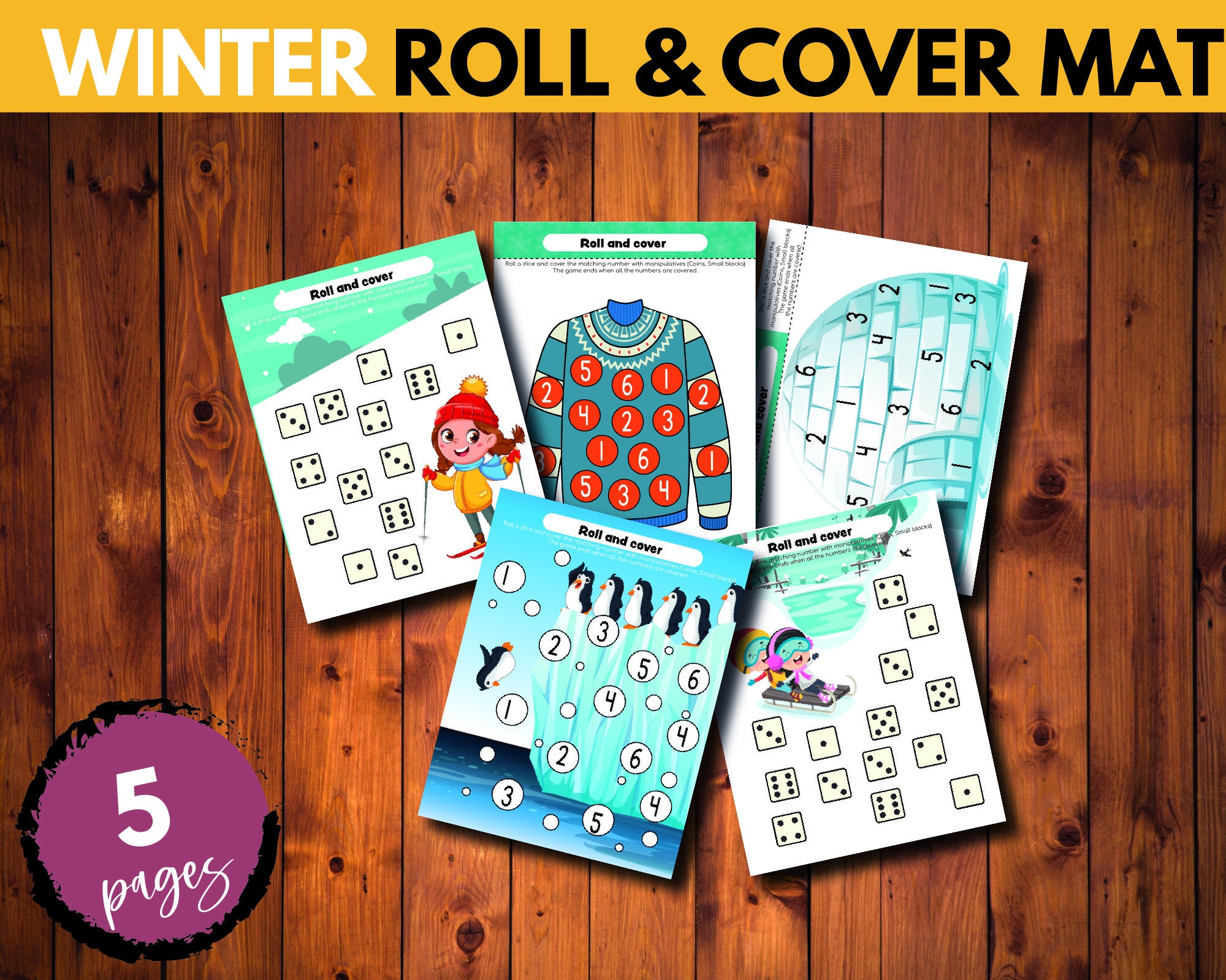 Winter Activity Pack Printable - Winter Math, Literacy, Arts & Crafts ...
