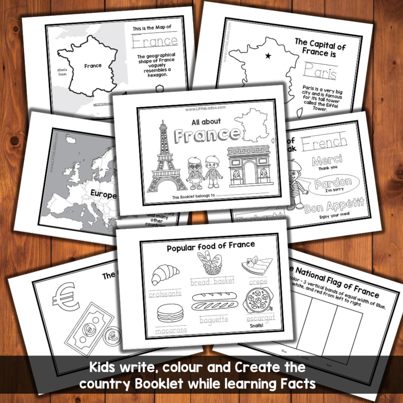 France Country Study Booklet Printable, France Unit Study Printable - Etsy