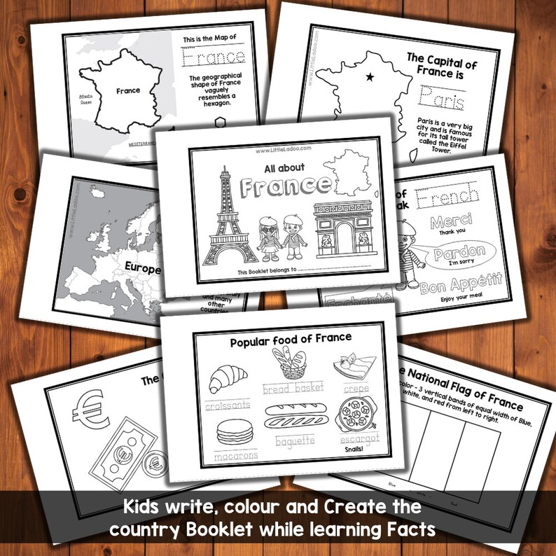 France Country Study Booklet Printable, France Unit Study Printable - Etsy