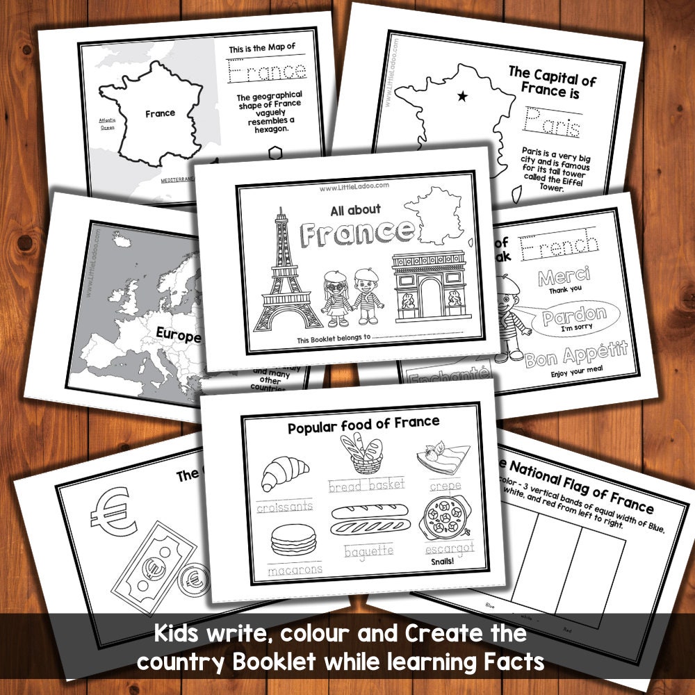 France Country Study Booklet Printable, France Unit Study Printable - Etsy