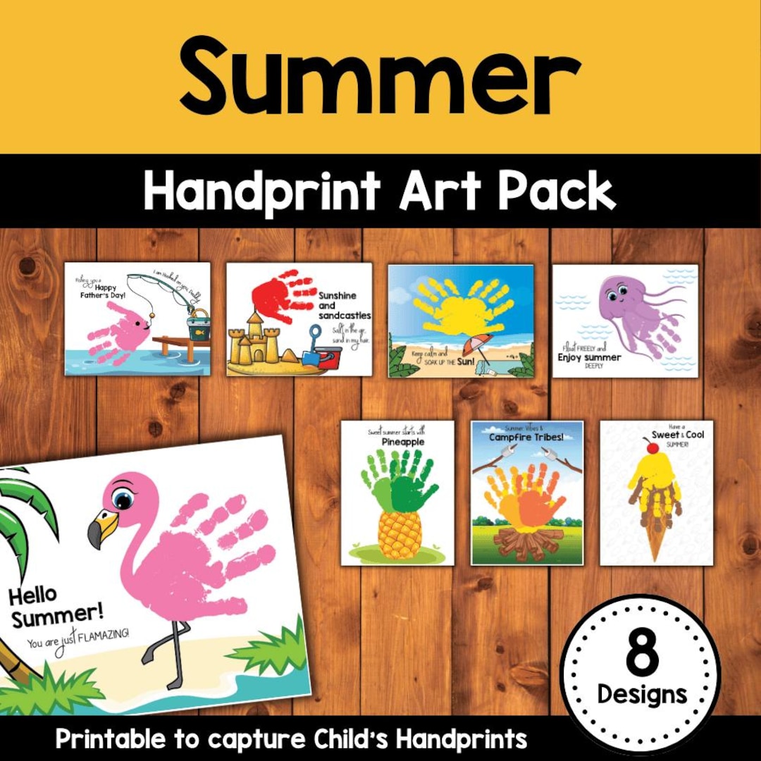 Summer Handprint Art Template Printable - Etsy
