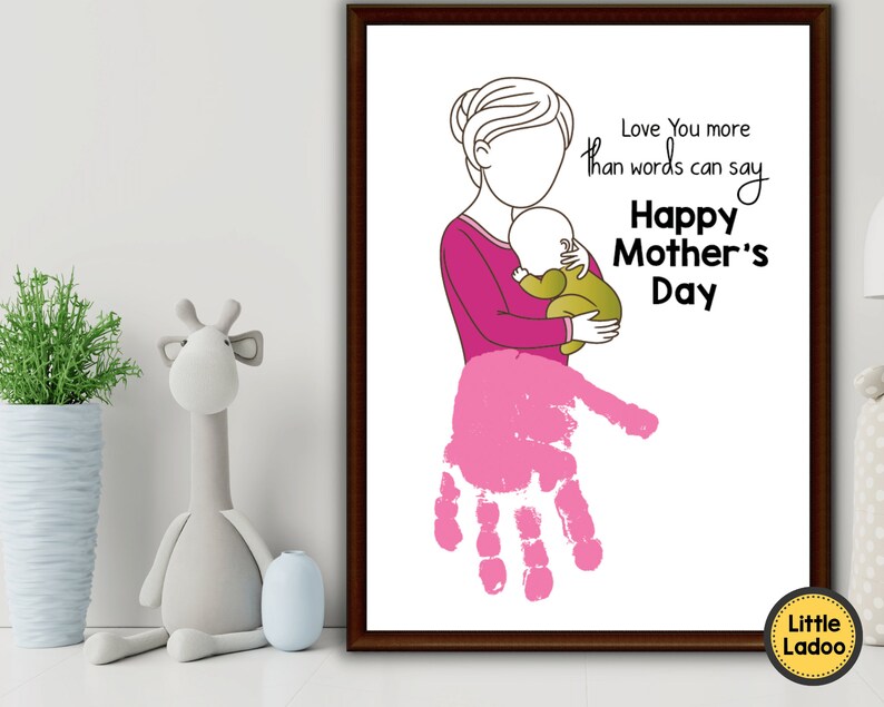 Mother's Day Handprint Art, Mother's Day Card Printable, DIY Mothers ...