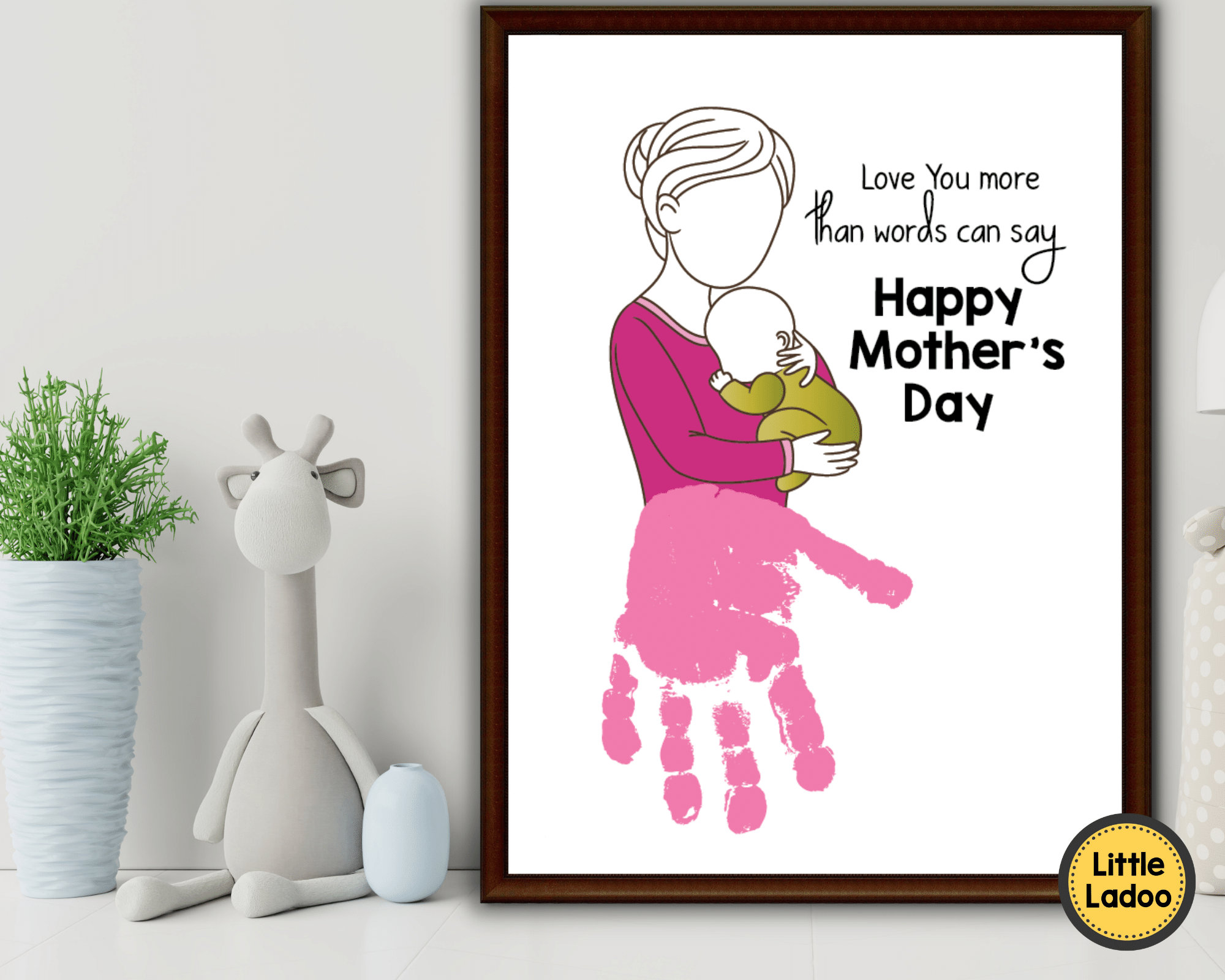 Mother's Day Handprint Art, Mother's Day Card Printable, DIY Mothers ...