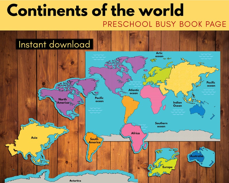 Continents Book Printable - Printable Word Searches