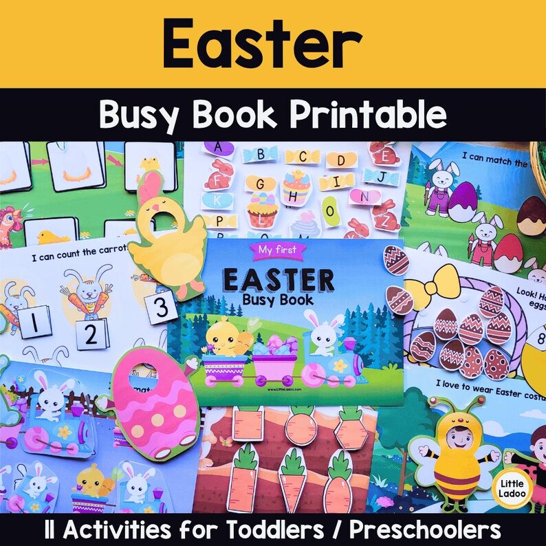 Easter Busy Book Printable, Toddler Learning Activities, Homeschool ...