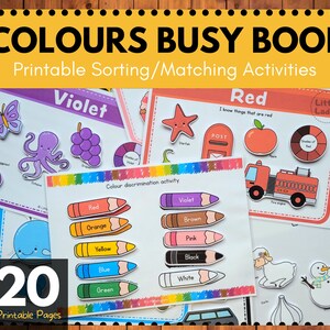 Colours Busy Book Printable Toddler Learning Binder Colour - Etsy