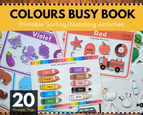 Colours Busy Book Printable Toddler Learning Binder Colour - Etsy