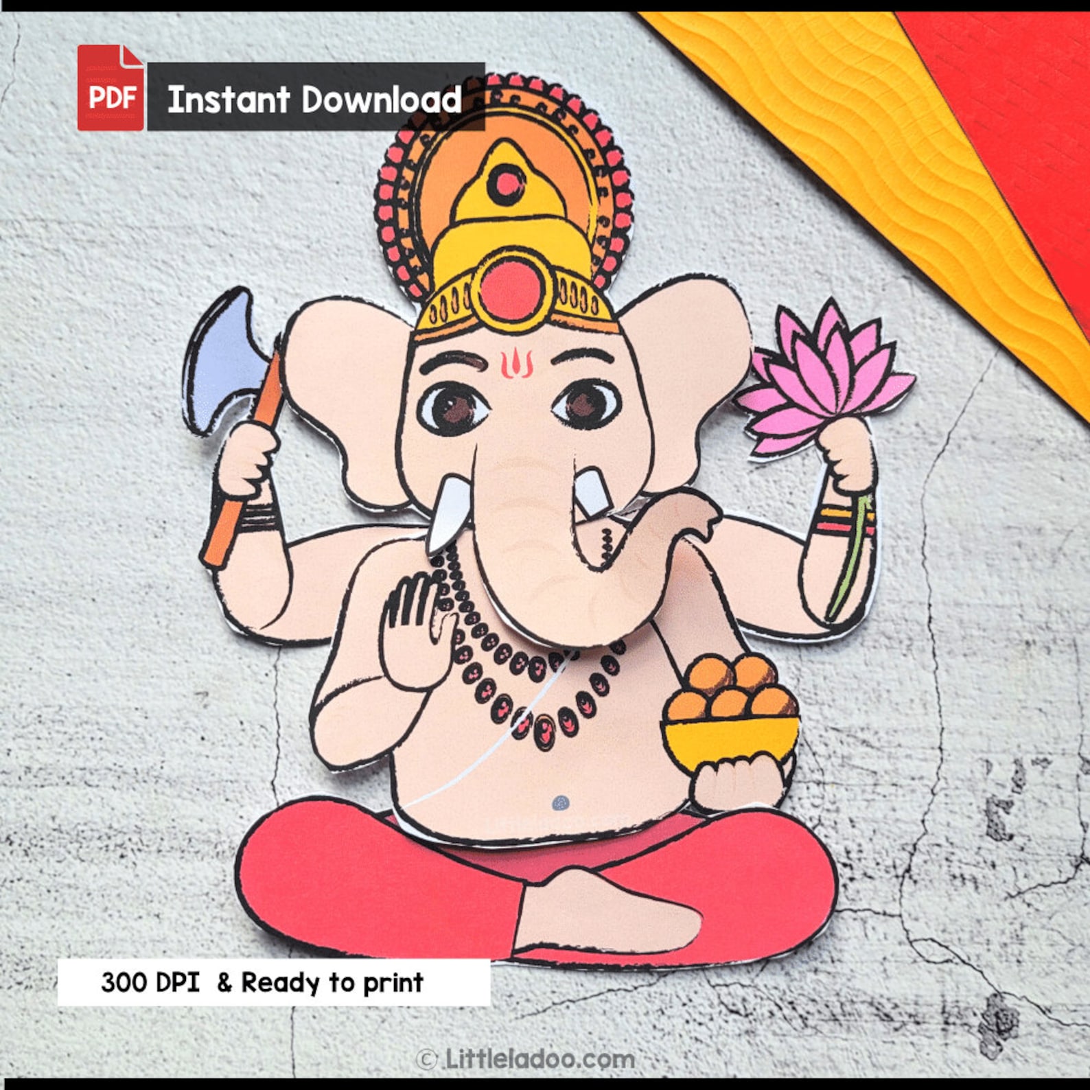 Lord Ganesh Cut and Paste Craft Template Printable - Etsy