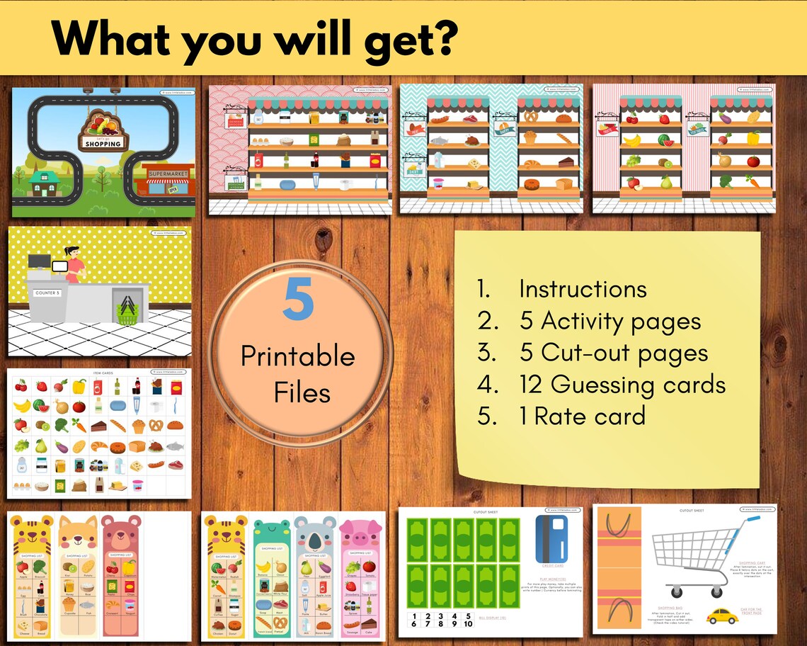 Shopping Printable Quiet Book Toddler Busy Book Shopping - Etsy