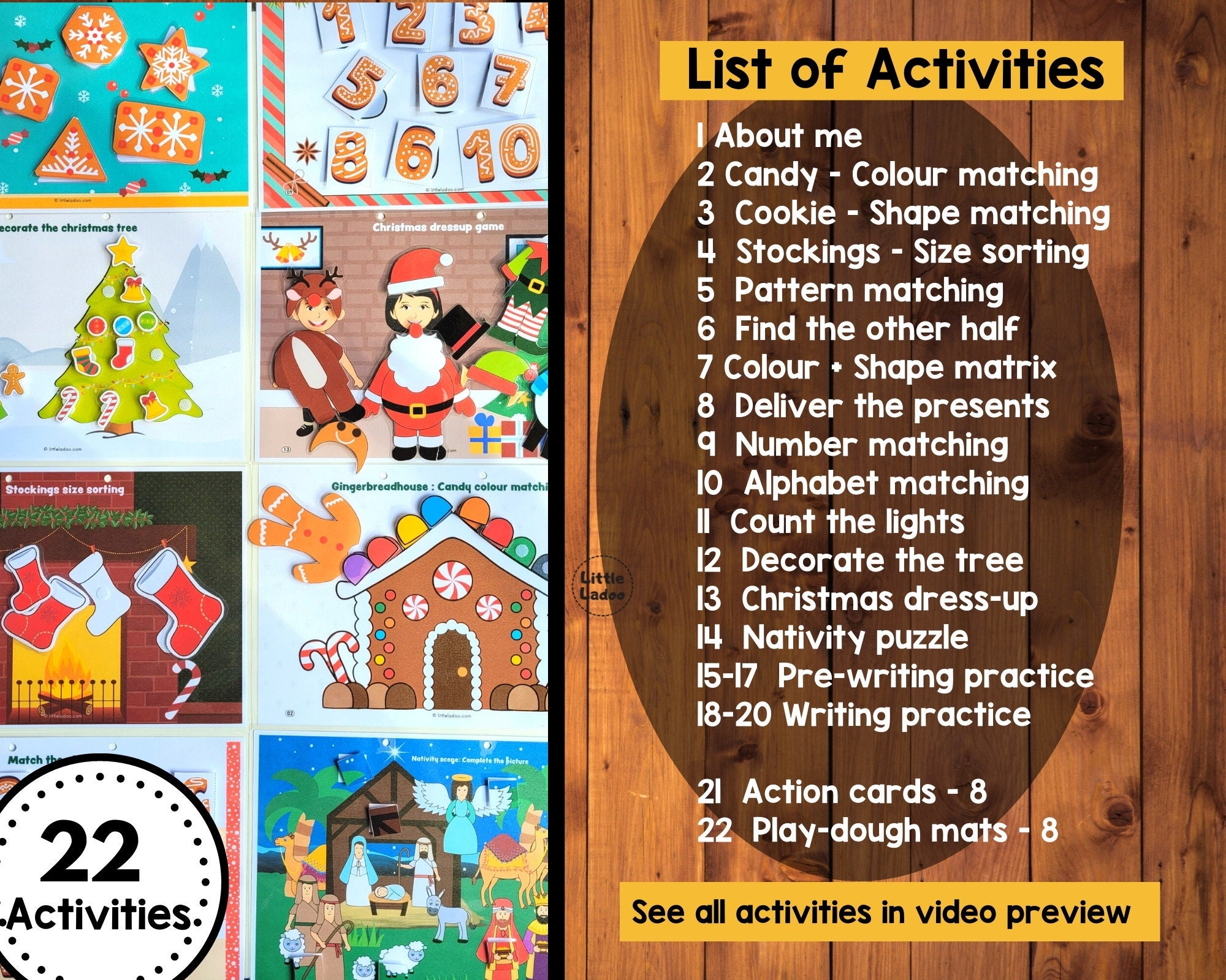 Christmas Busy Book Printable, Activity Binder, Printable Quiet Book ...