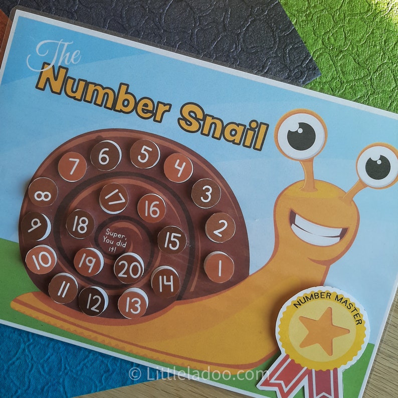 Number Matching Printable Busy Book Page - Fun Snail Interactive ...