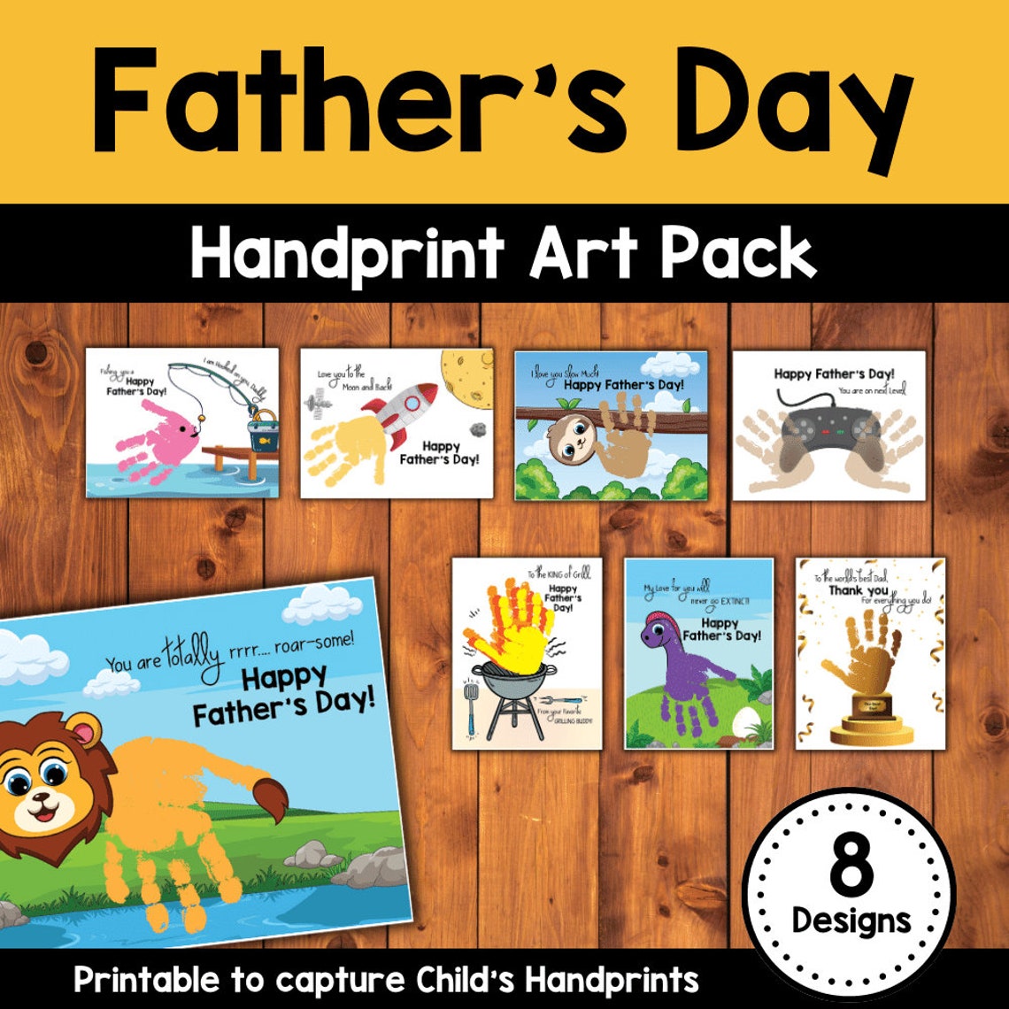 Father's Day Handprint Art, Father's Day Card Printable, DIY Fathers ...