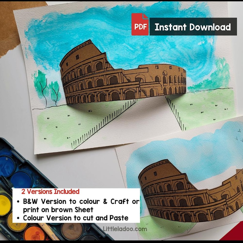 Colosseum Craft Printable: 3D Pop-up Roman Monument (PDF) - Etsy