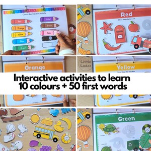 Colours Busy Book Printable, Toddler Learning Binder, Colour Matching ...