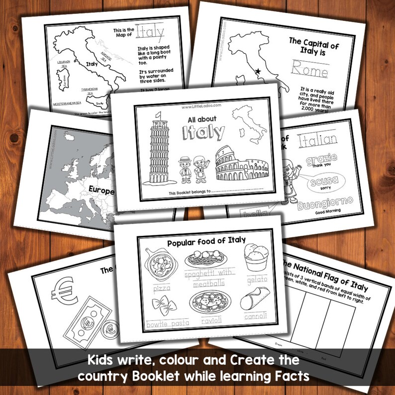 Italy Country Study Booklet Printable, Italy Unit Study Printable - Etsy
