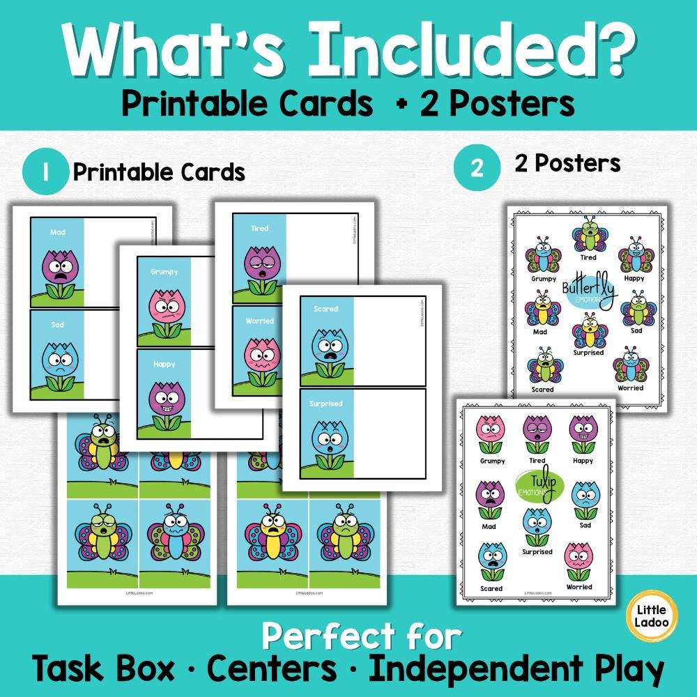 Spring Emotions Matching Activity | SEL Task Box for Preschool ...