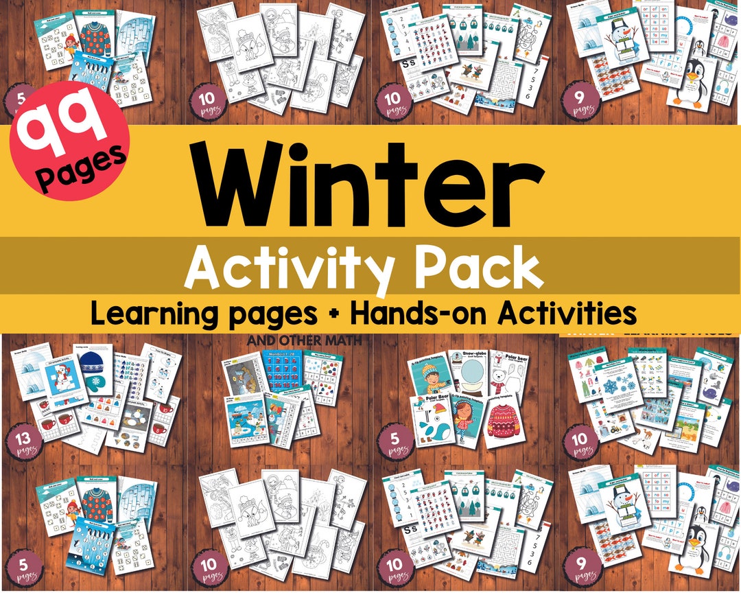 Winter Activity Pack Printable - Winter Math, Literacy, Arts & Crafts ...