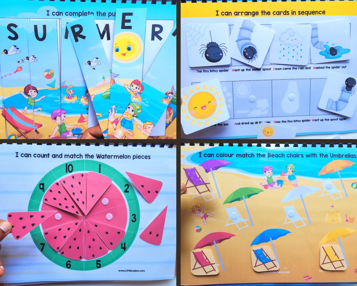 Summer Busy Book Printable Toddler Learning Binder Toddler - Etsy