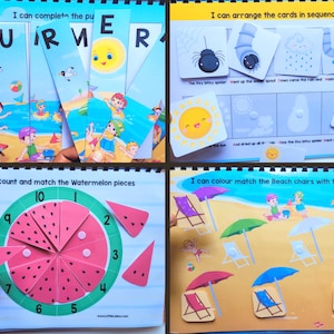 Summer Busy Book Printable, Toddler Learning Binder, Toddler Busy ...