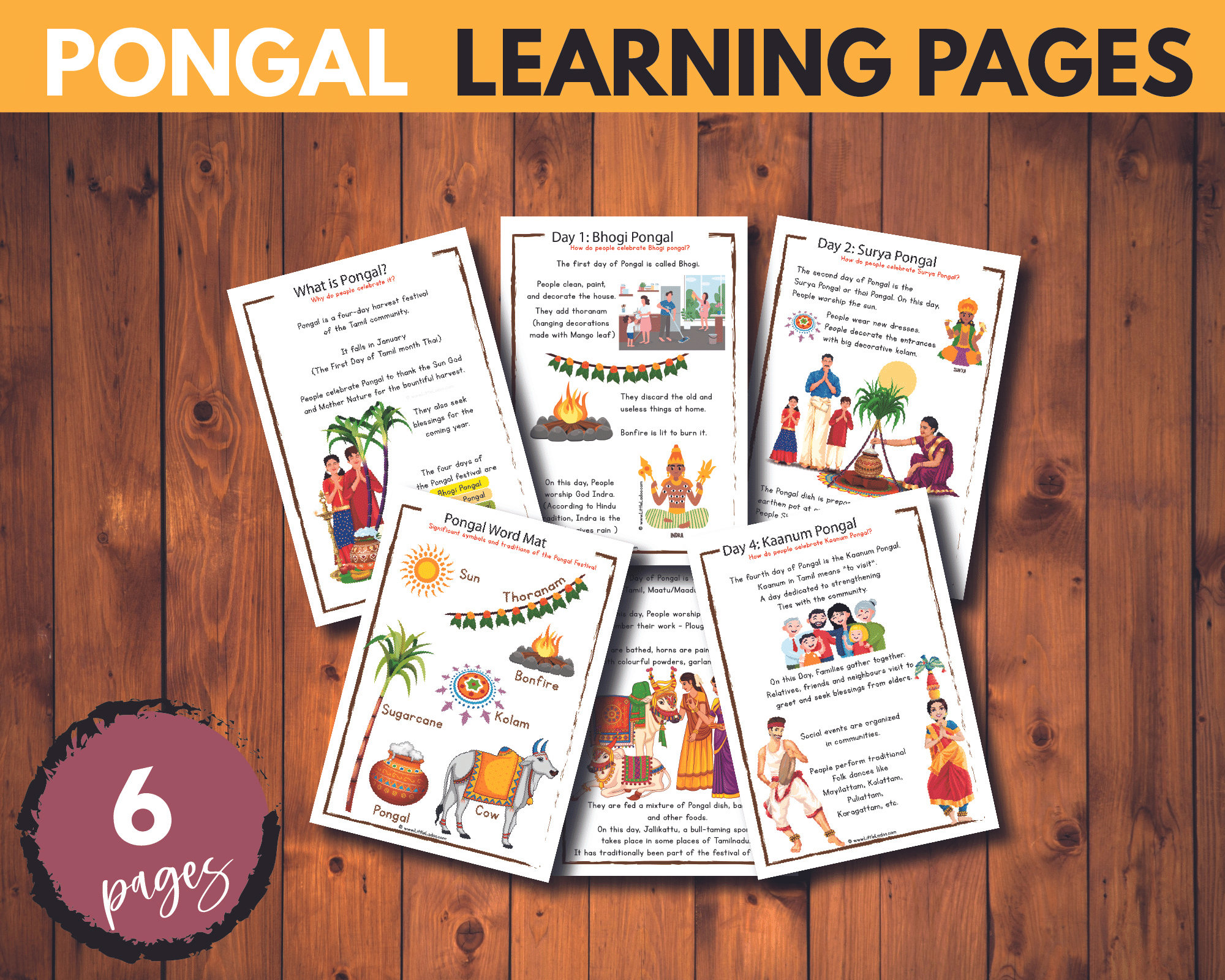 Pongal Activity Pack Printable - Worksheets, Colouring Pages, Learning ...