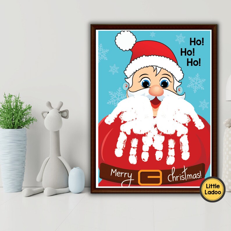 Christmas Handprint Art Printable, Christmas Handprint Craft Template ...