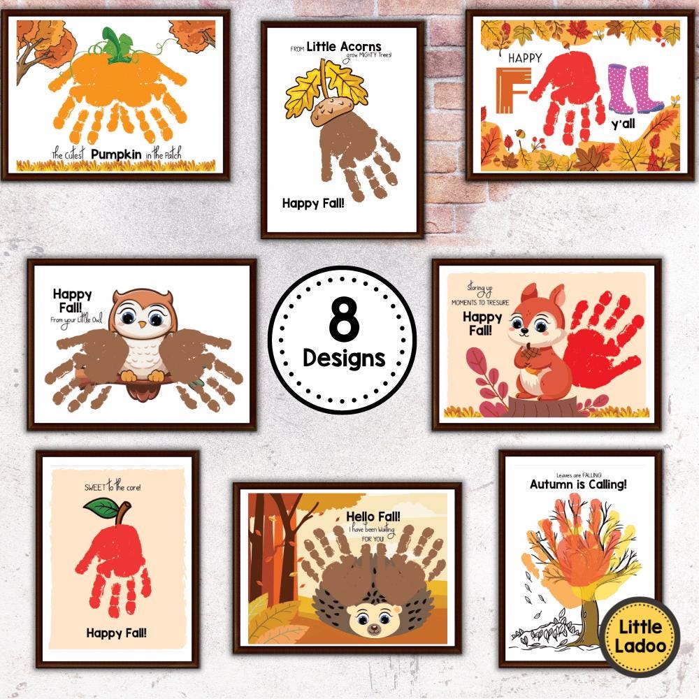 Fall Handprint Art Template Printable, Autumn Handprint Craft - Etsy
