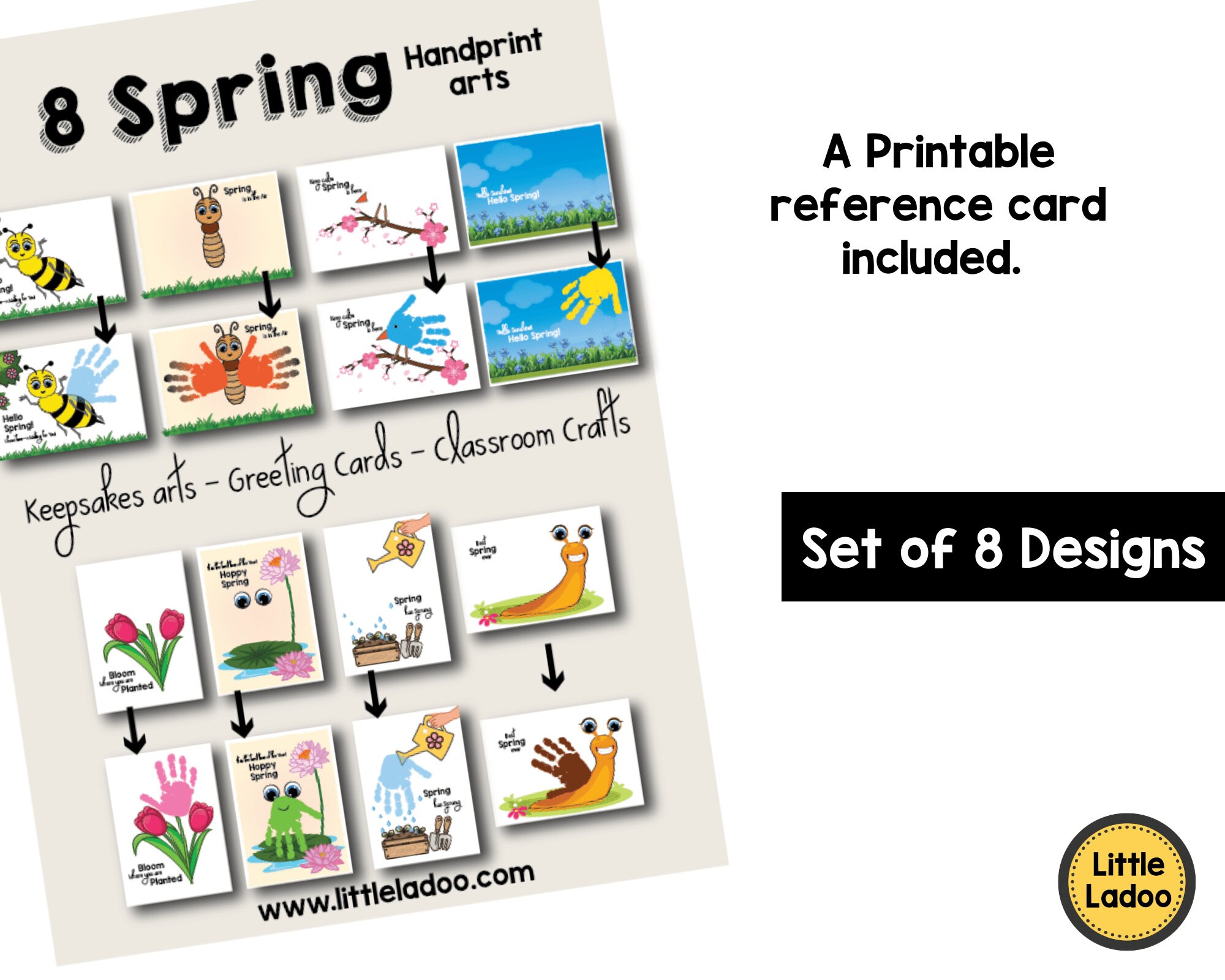 Spring Handprint Craft Template, Spring Handprint Art Activity, Spring ...