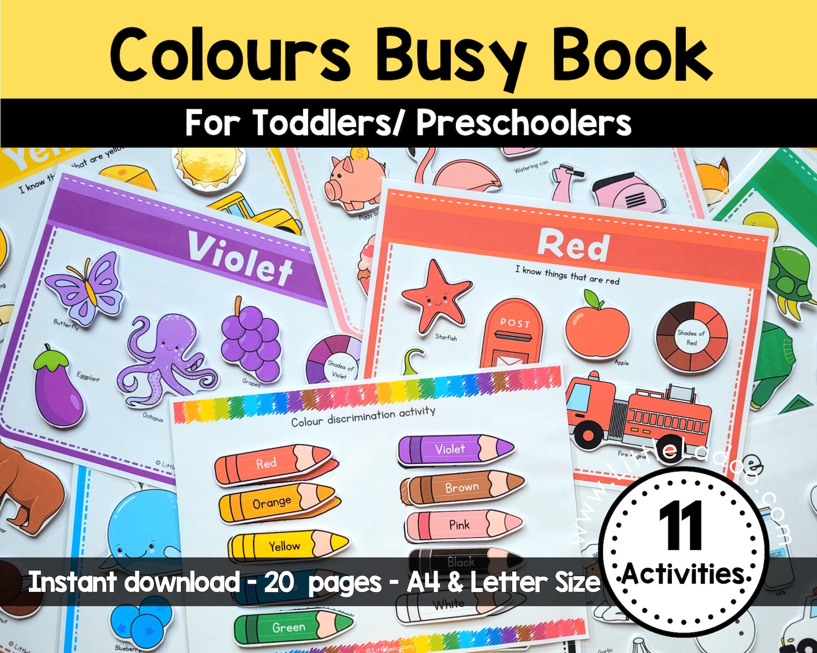 Colours Busy Book Printable Toddler Learning Binder Colour - Etsy