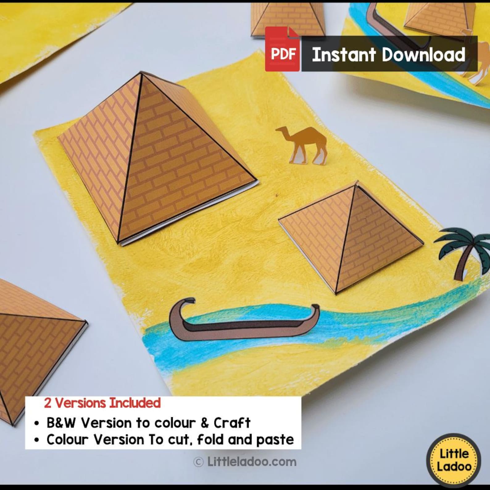 3D Egyptian Pyramid Model Craft Kit: History Printable for Kids - Etsy