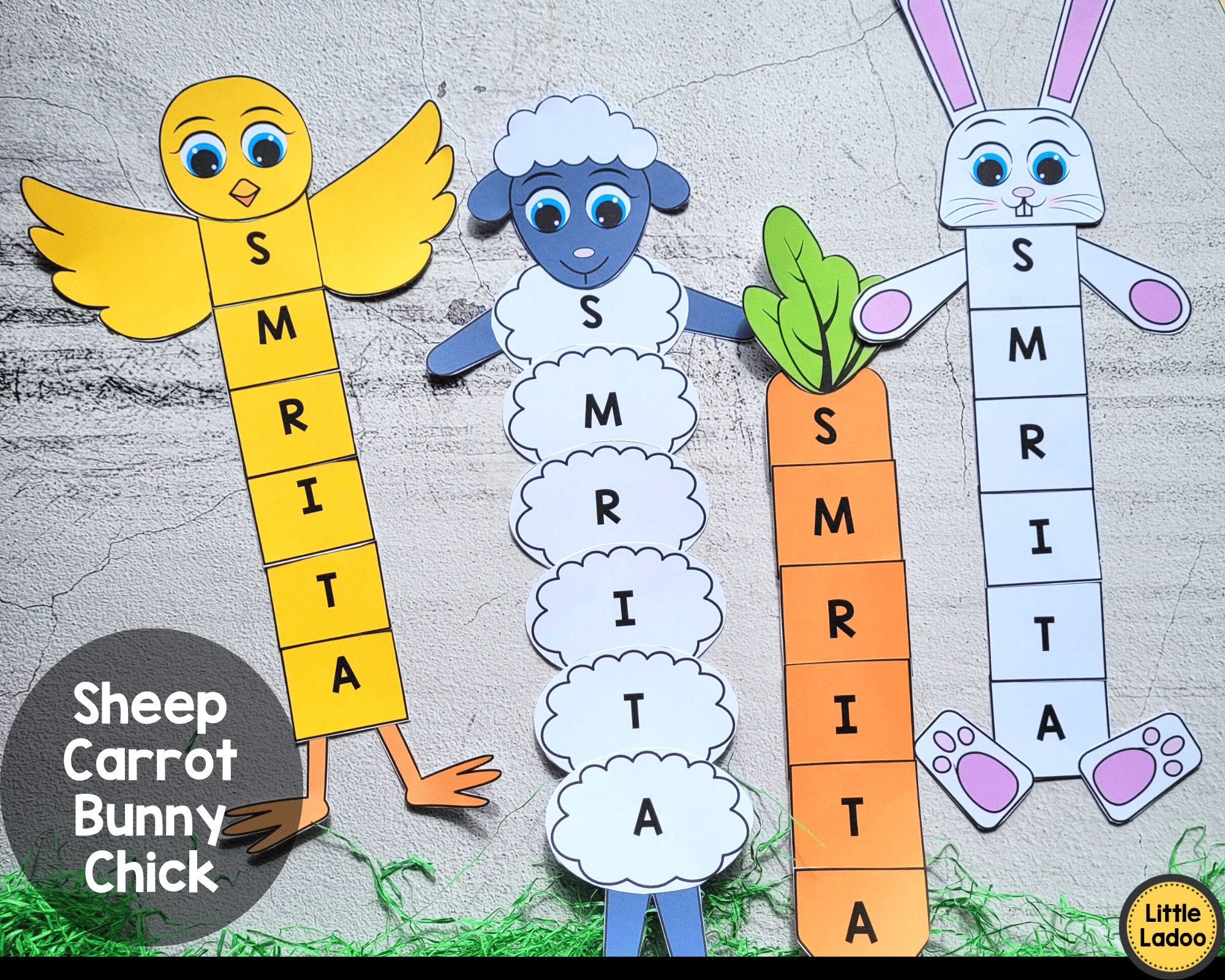 Easter Name Craft - Editable Printable - Etsy
