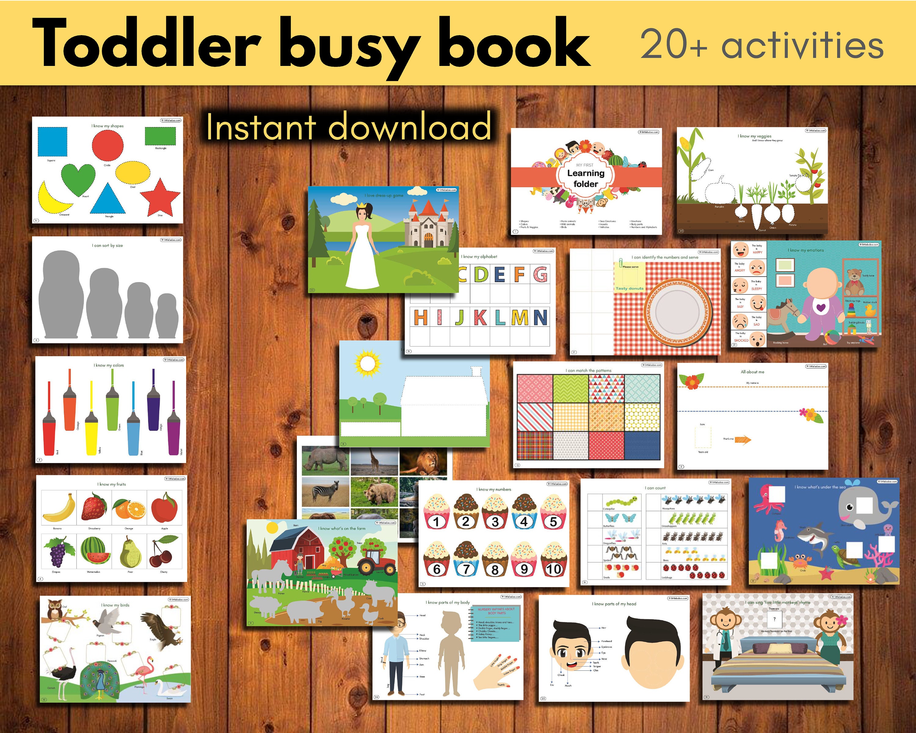 Toddler Busy Book Toddler Learning Binder Learning Folder | Etsy Canada