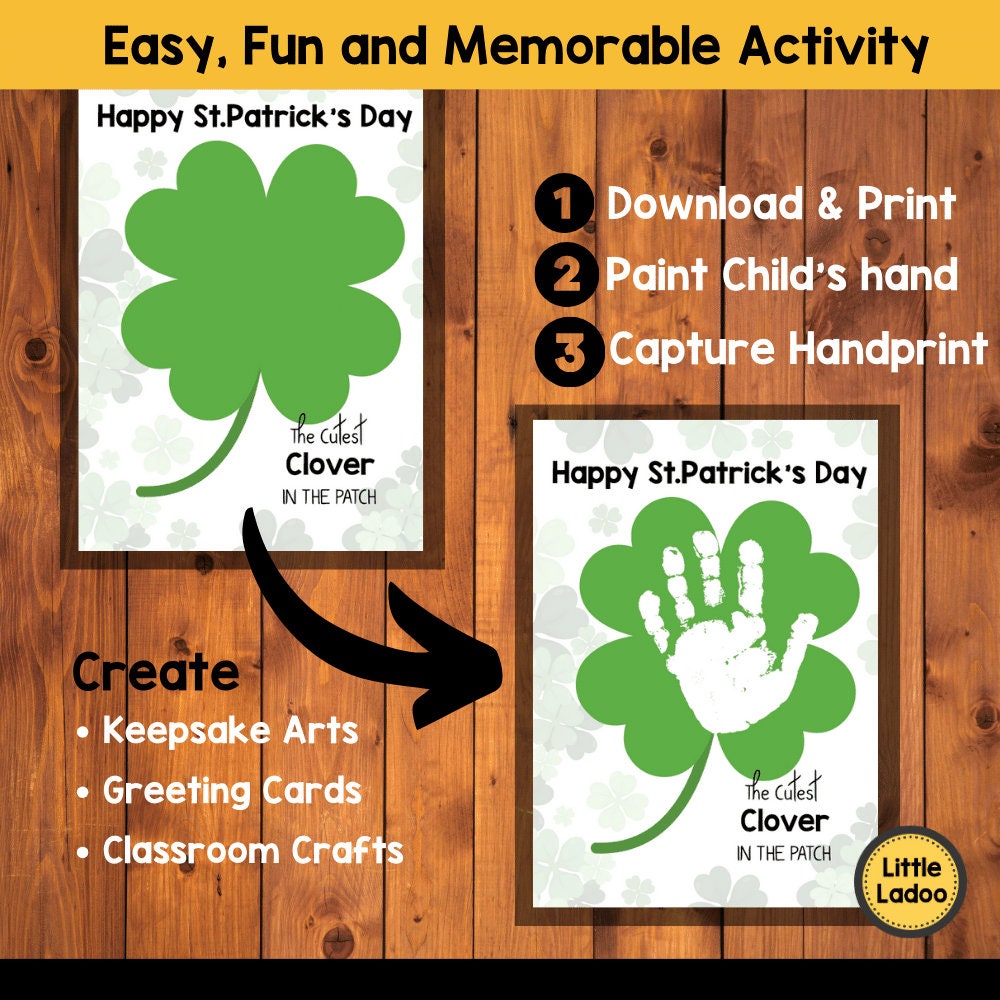 St. Patrick's Day Handprint Craft Template, St. Patrick's Day Handprint ...
