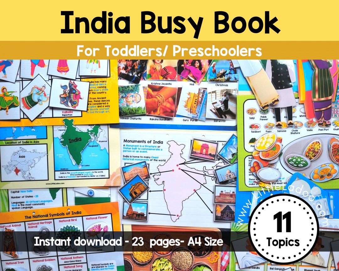India Busy Book Printable, India Unit Study, India Learning Binder - Etsy