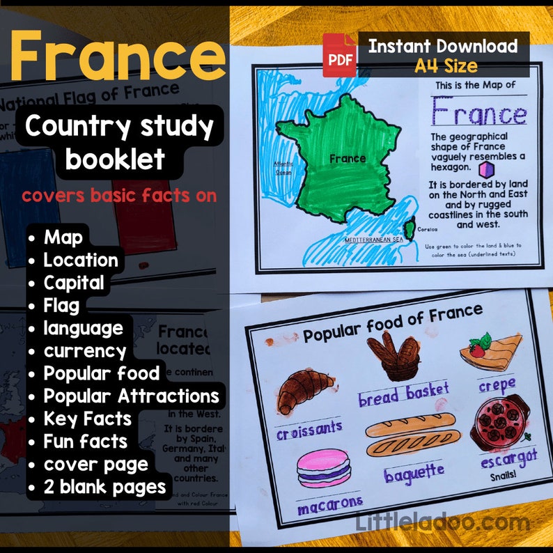 France Country Study Booklet Printable, France Unit Study Printable - Etsy