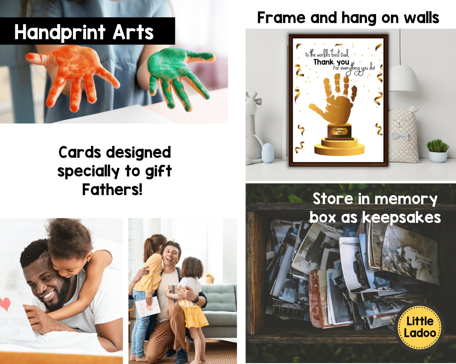 Father's Day Handprint Art, Father's Day Card Printable, DIY Fathers ...