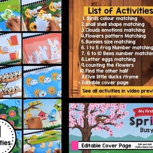 Spring Busy Book Printable, Busy Binder, Learning Folder, Printable ...