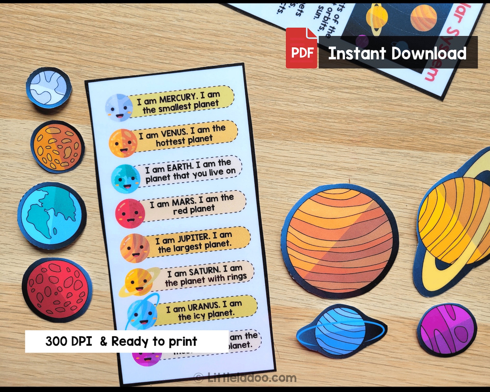 Solar System Printable, Planets Printable, Match the Planets ...
