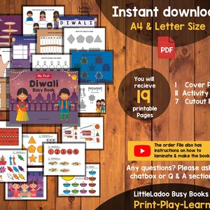 Diwali Busy Book Printable, Toddler Learning Binder, Diwali Activity ...