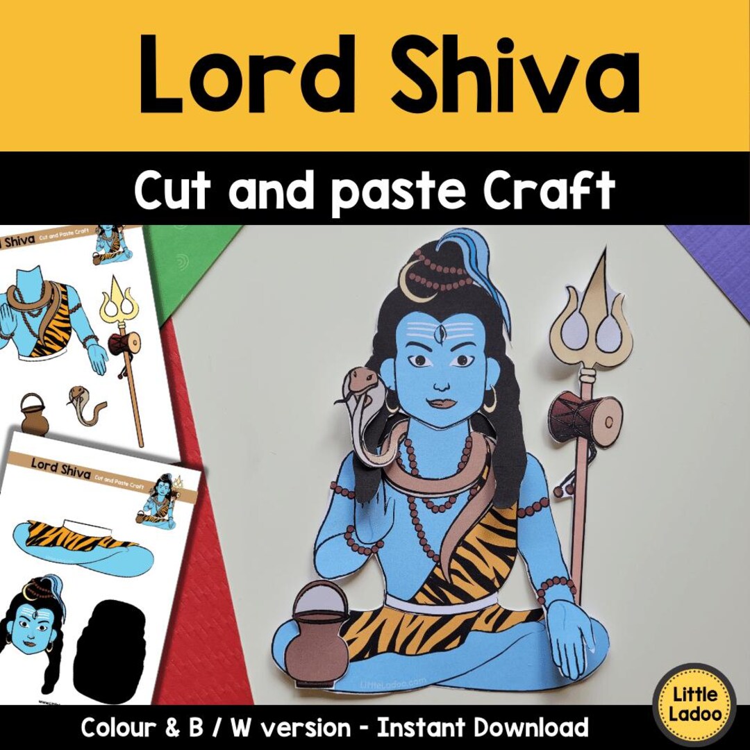 Lord Shiva Cut and Paste Craft Template Printable - Etsy