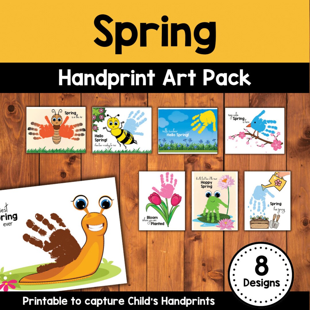 Spring Handprint Craft Template, Spring Handprint Art Activity, Spring ...