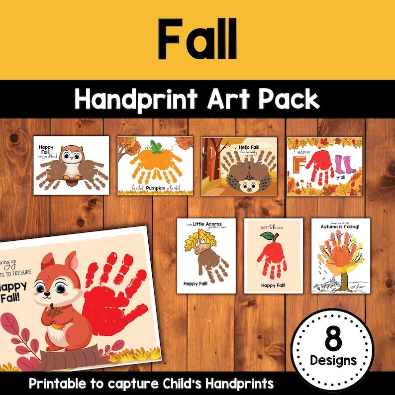 Fall Handprint Art Template Printable, Autumn Handprint Craft - Etsy