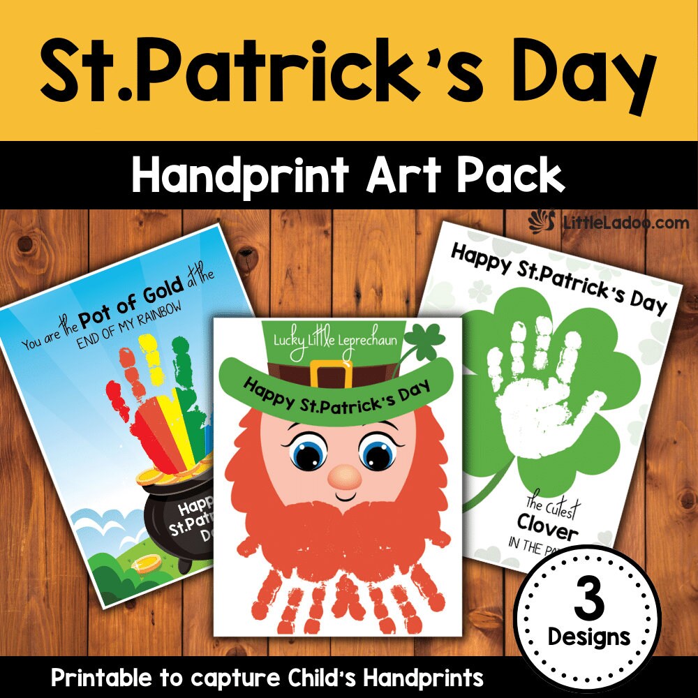 St. Patrick's Day Handprint Craft Template, St. Patrick's Day Handprint ...