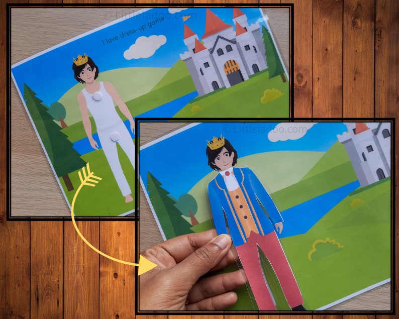 Prince Dress-up Activity Printable With 5 Unique Costumes, Busy Book ...