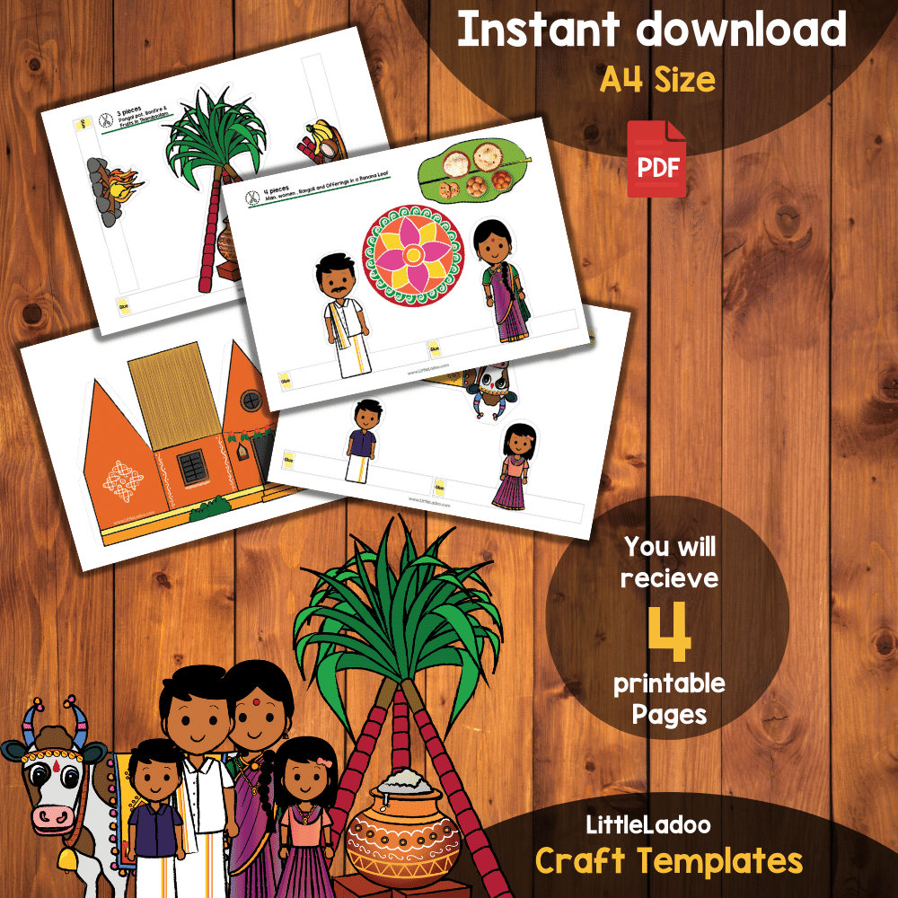 Pongal 3D Craft, Pongal Scene Printable, Pongal Craft for Kids - Etsy