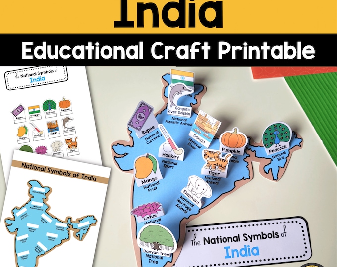 National Symbols of India Craft, Printable Craft, India Activities for ...