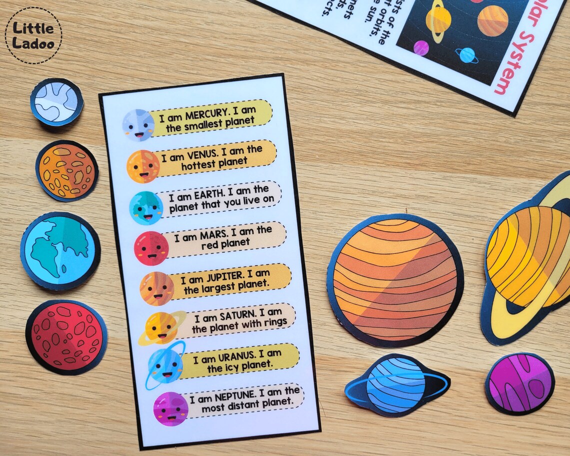 Solar System Printable Planets Printable Match the Planets - Etsy